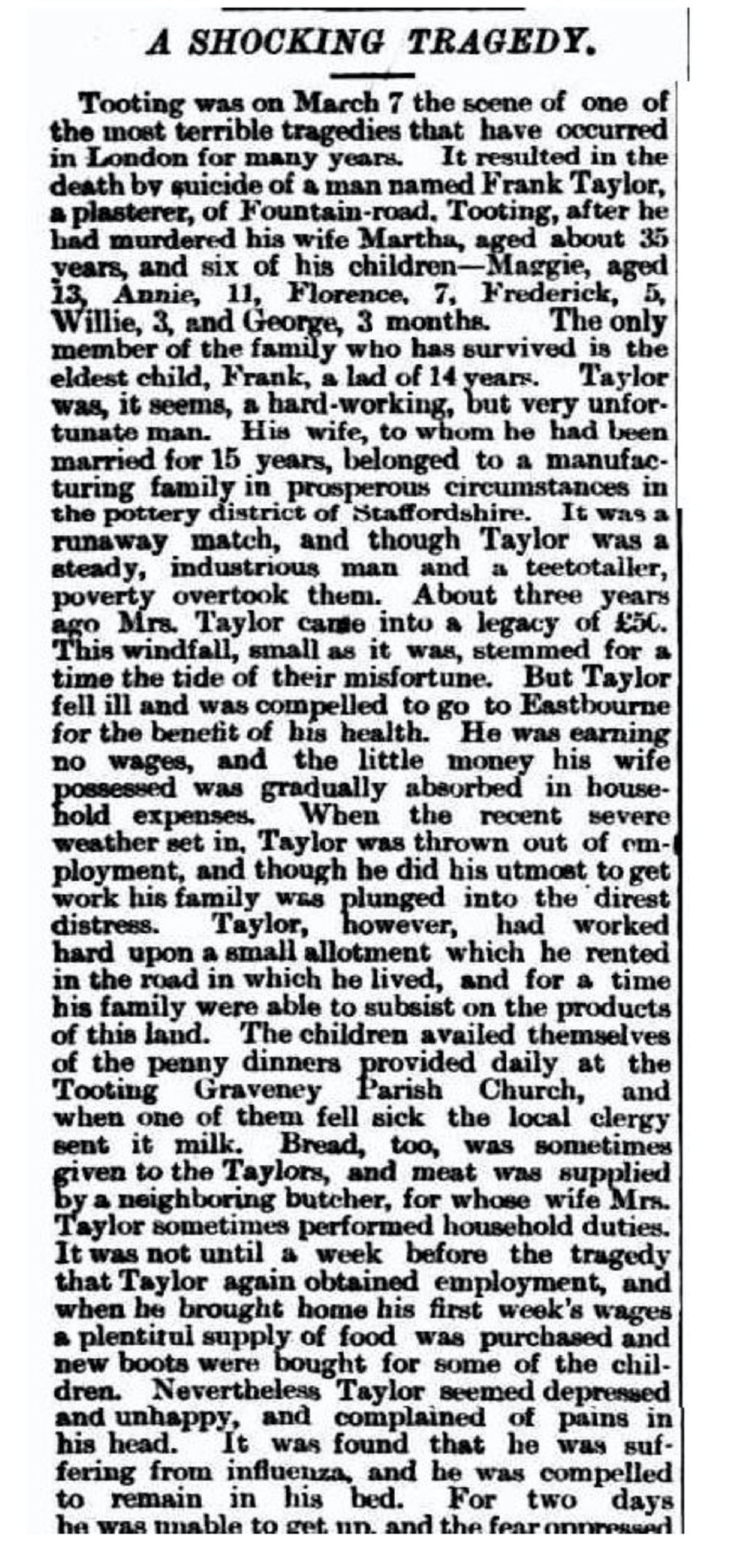 THE TOOTING TRAGEDY – THE FOUNTAIN ROAD FILES